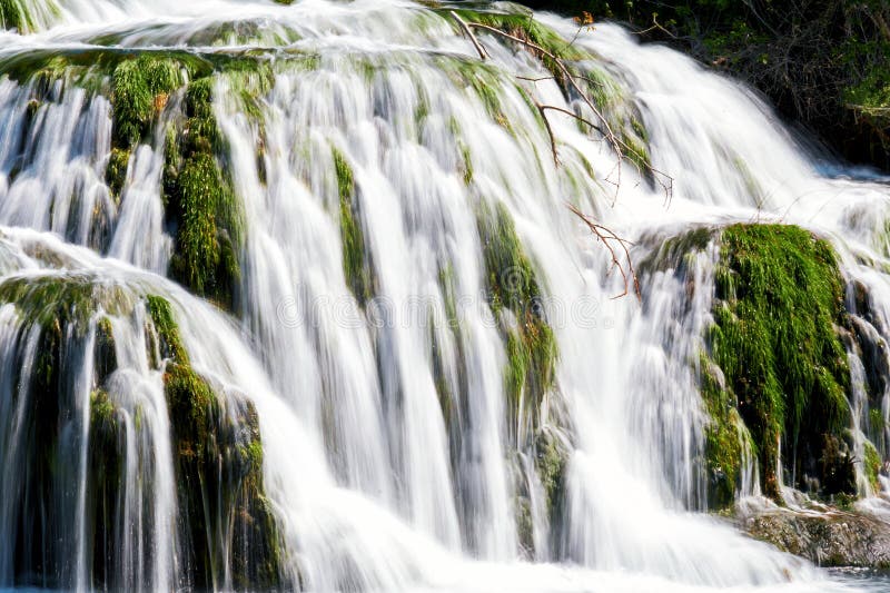 Close Up View To Water Stream in the Fast Waterfall Stock Image - Image ...