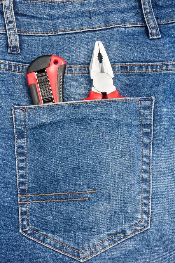 Close Up View To Passport Sticking Out from a Blue Jeans Pocket Stock ...