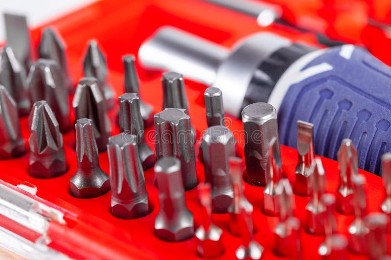 Close Up View of Tool Box of Screwdriver Set Stock Photo - Image of ...