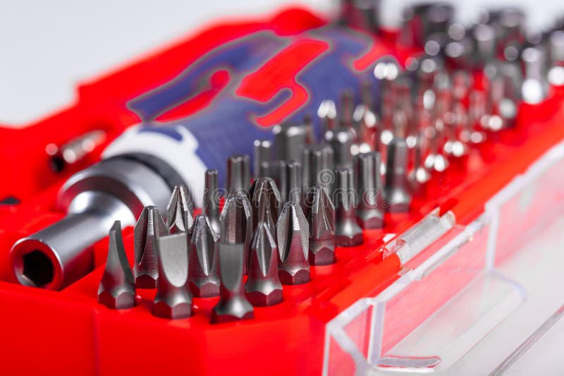 Close Up View of Tool Box of Screwdriver Set Stock Photo - Image of ...