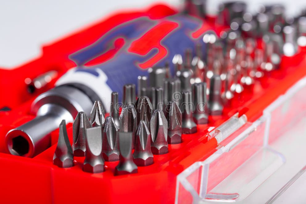 Close Up View of Tool Box of Screwdriver Set Stock Photo - Image of ...