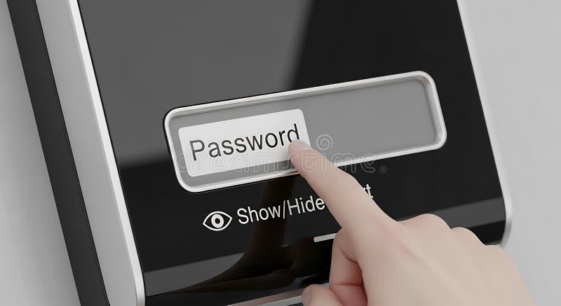 A Close-up View of a Touch Screen Interface Displaying a Password Input ...