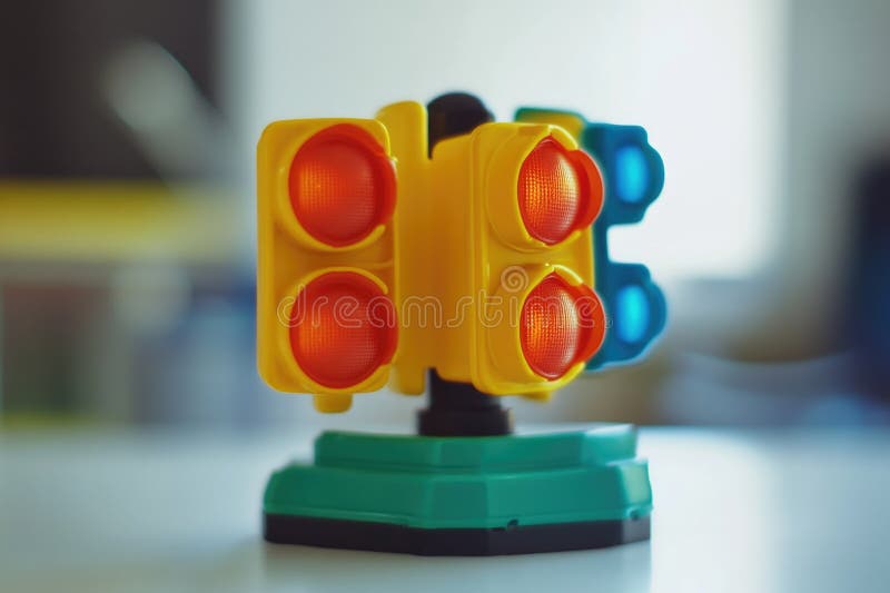 A Close-up View of a Traffic Light on a Table, Great for Use in ...