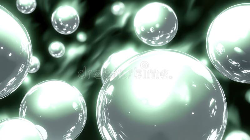 A Close-up View of Translucent Bubbles Floating in a Dark, Ethereal ...