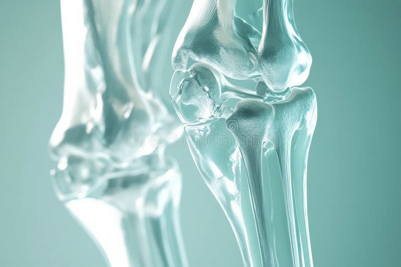 A Close-up View of a Translucent 3D Model of a Human Skeleton S Knee ...