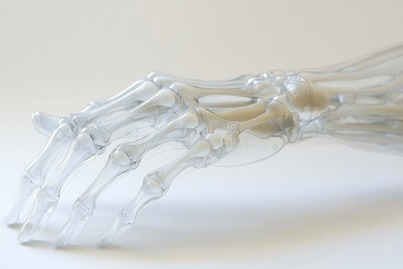 A Close-up View of a Translucent 3D Model of the Human Wrist ...