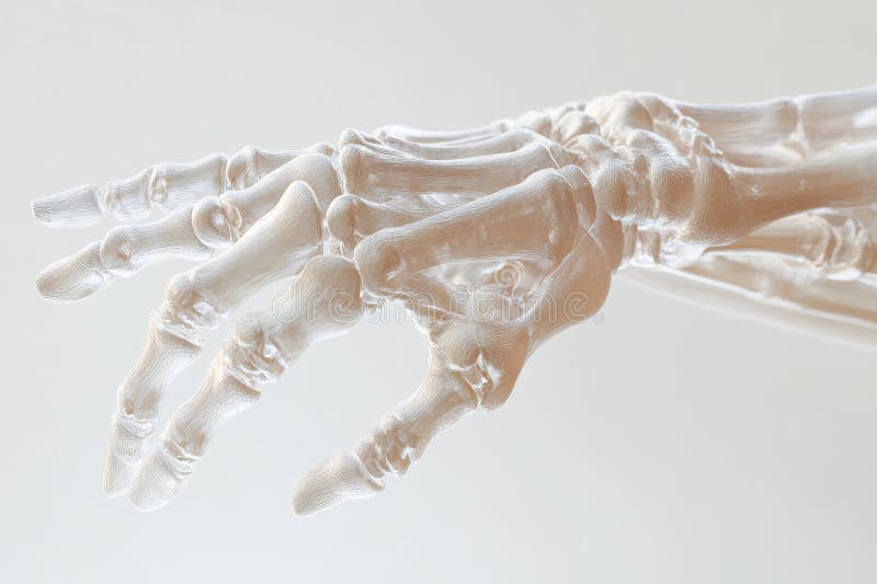 A Close-up View of a Translucent 3D Model of the Human Wrist ...