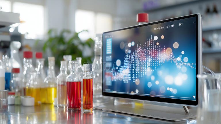 A Close-up View of a Transparent Digital Screen, with a Soft Blue Glow ...