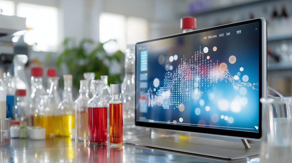 A Close-up View of a Transparent Digital Screen, with a Soft Blue Glow ...