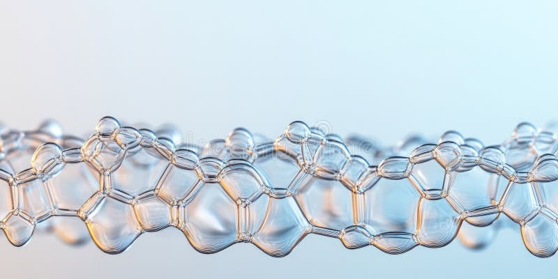 Close-up View of Transparent Molecular Structures Showcasing Intricate ...