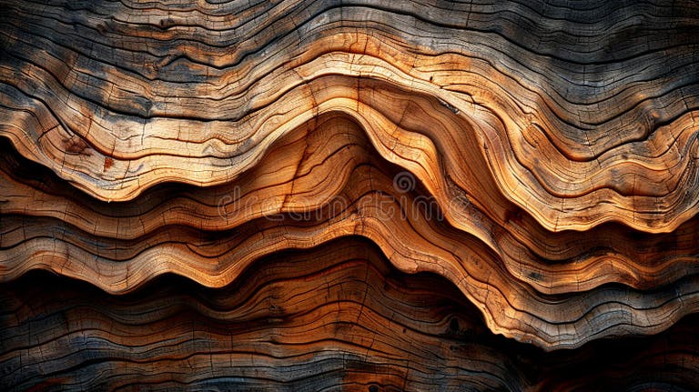 Wavy Wood Grain Pattern Close-up Stock Illustration - Illustration of ...