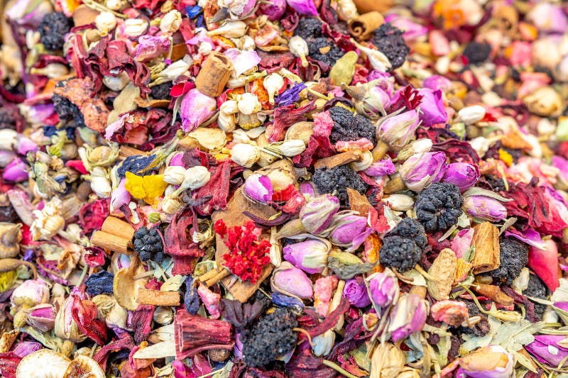 Close-up View of Turkish Mixed Flower Tea. Healthy Tea Stock Image ...