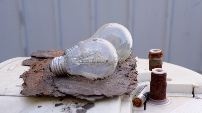 Burned-Out Bulbs, Close Up stock footage. Video of glass - 346590534