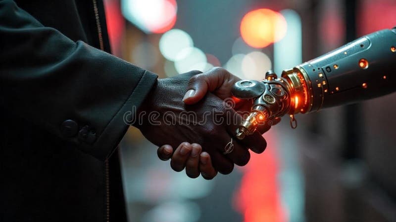 A Close-up View of a Two Hands Shaking Stock Illustration ...