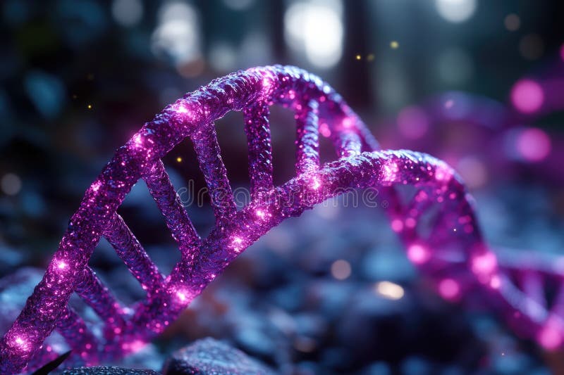 A Close-up View of Two Strands of DNA Molecules Stock Photo - Image of ...