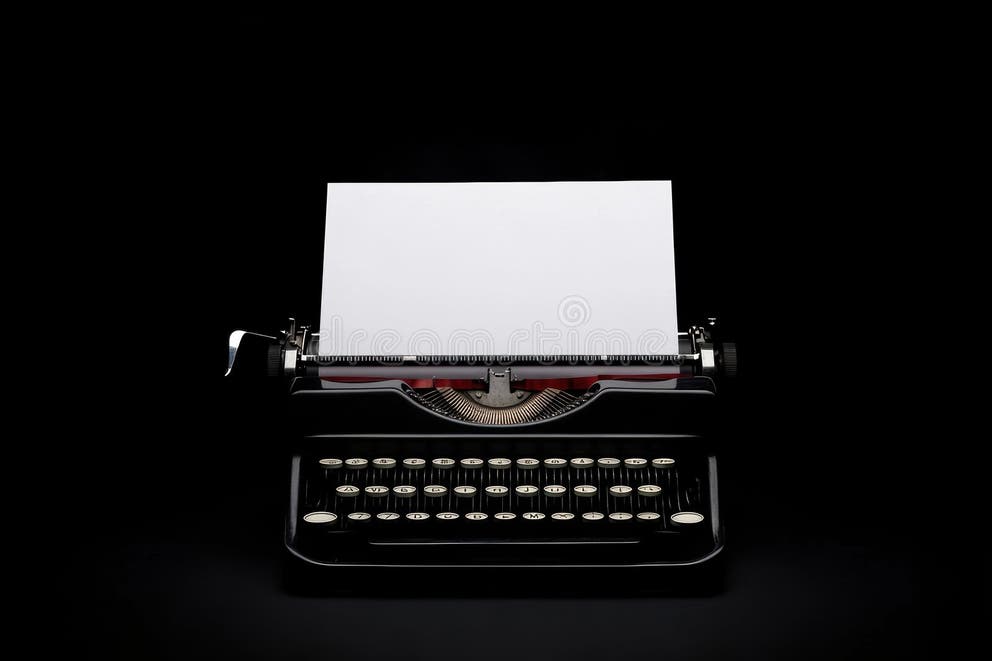 A Close-up View of a Typewriter Featuring a Blank Sheet of Paper Ready ...