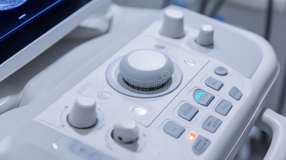 Close-up View of Ultrasound Machine Control Panel Showcasing Precise ...