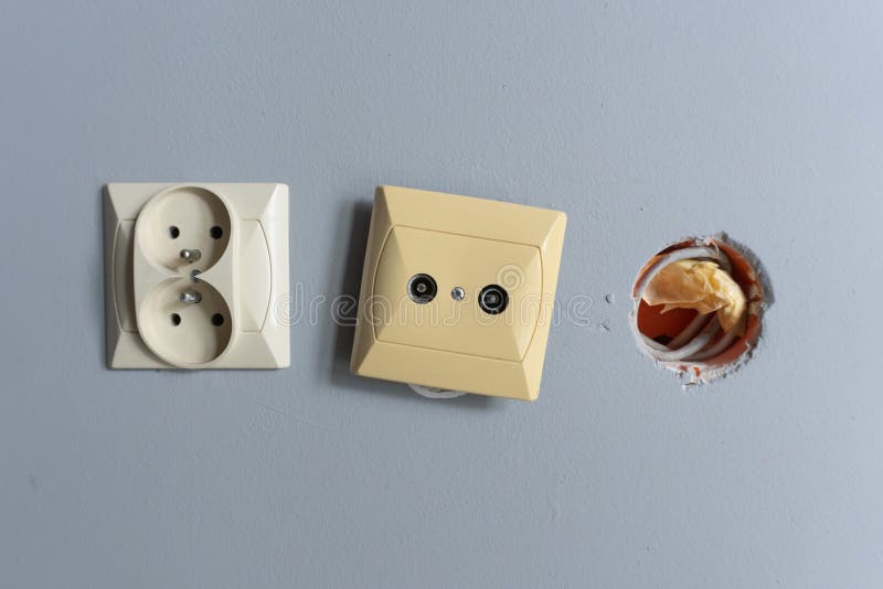 A Close-up View of an Unfinished Electrical Installation, Featuring a ...
