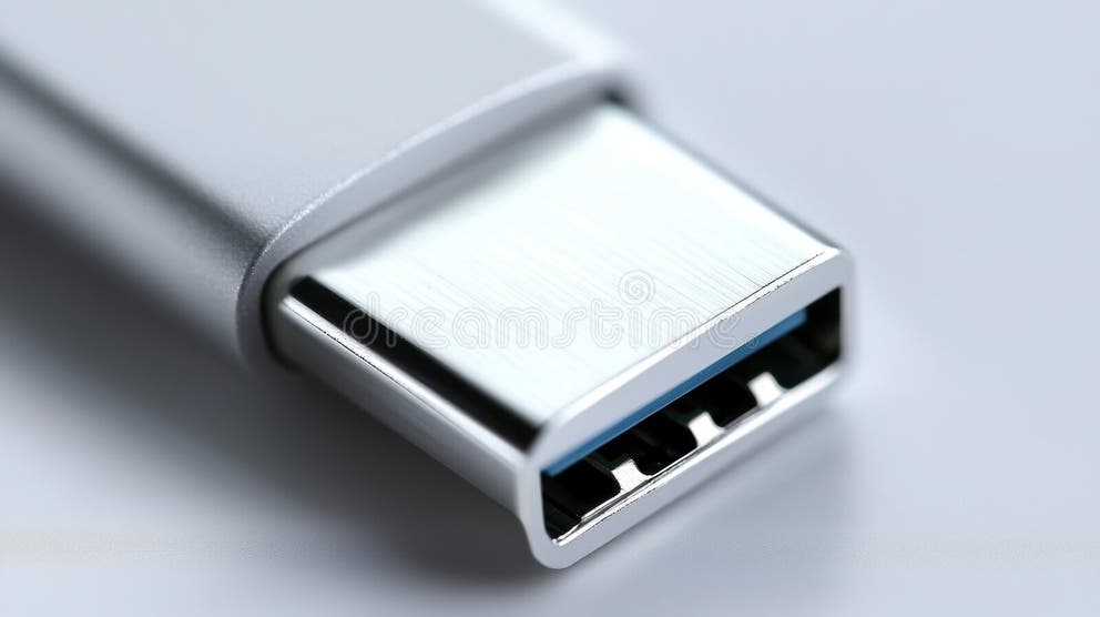 A Close-up View of a USB Connector. Stock Image - Image of profile ...