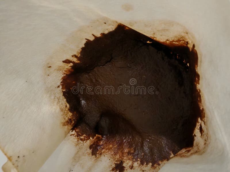 Coffee Grounds Residue on Filter Paper Stock Image - Image of milled ...