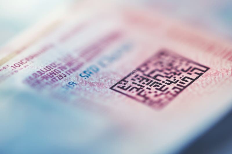 Close-up View of a Utility Bill with a Scannable QR Code and Textured ...