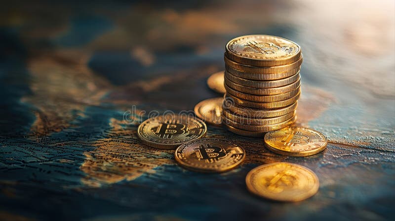 Close-up View of Various Coins Piled Together Displaying Different ...