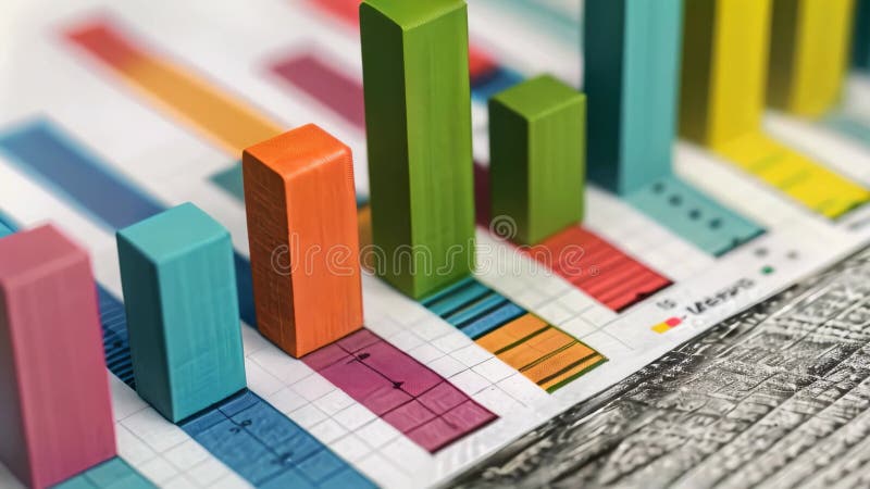 Close Up View of Various Colored Blocks Arranged Together, a Graph ...