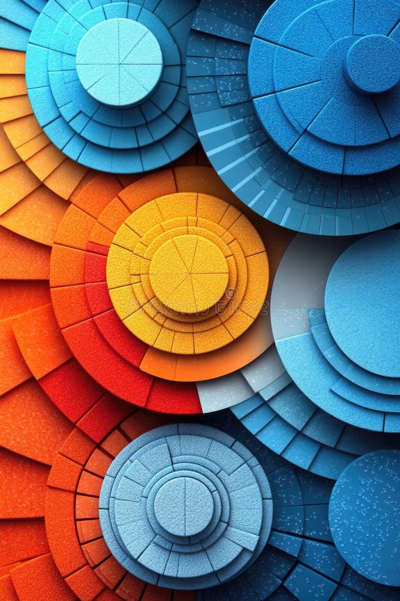Close-up View of Various Colored Circles Stacked Together Stock Image ...