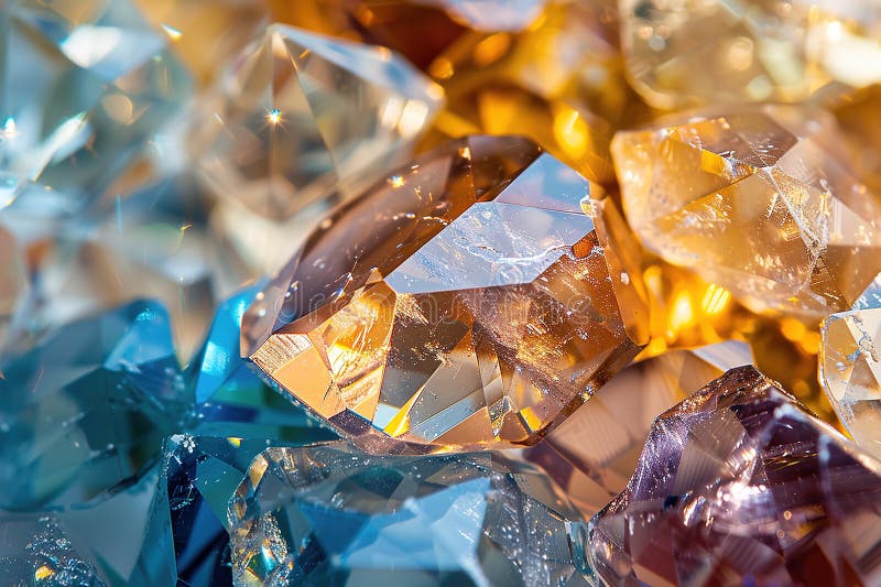 A Close-up View of Various Colored Gemstones Stacked in a Pile ...