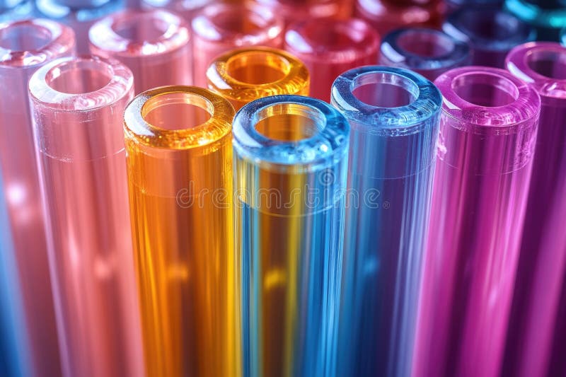 A Close-up View of Various Colored Tubes with Intricate Details Stock ...