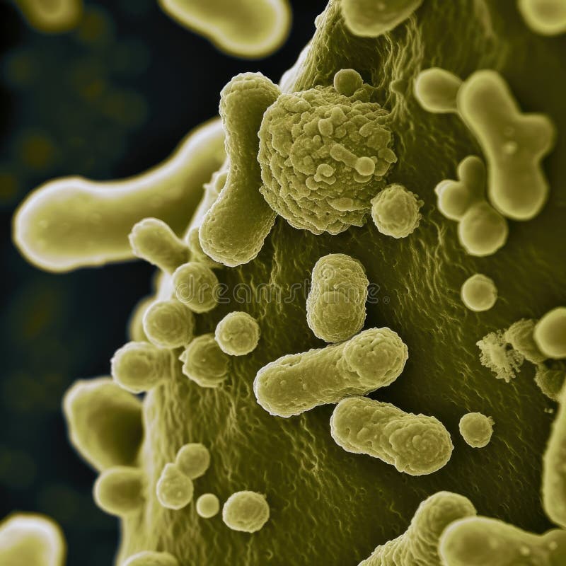 Close-up View of Various Microorganisms or Bacteria, Magnified Under a ...