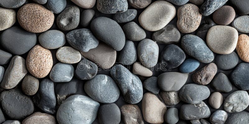 A Close-up View of Various Smooth Pebbles in Different Shapes and ...