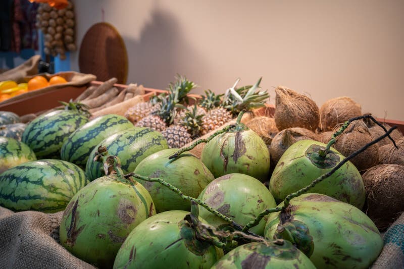 Close-up View of the Various Types of Fruits and Vegetables for Sale ...