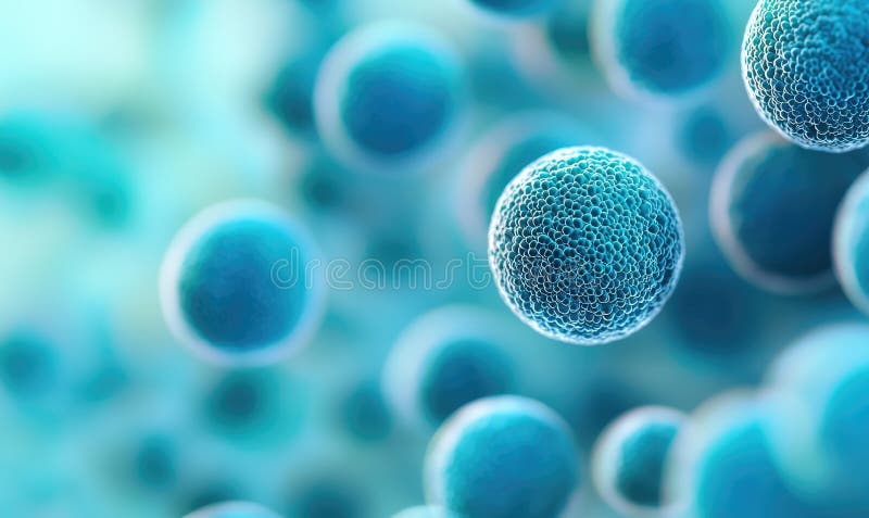 A Close-up View of Vibrant Blue Microorganisms, Showcasing Their ...