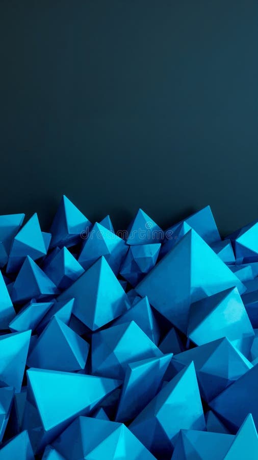 Abstract Geometric Background with Blue Pyramids Stock Photo - Image of ...