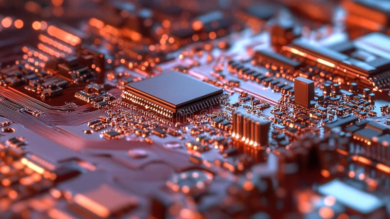 Close-up View of a Vibrant Circuit Board Showcasing Intricate ...