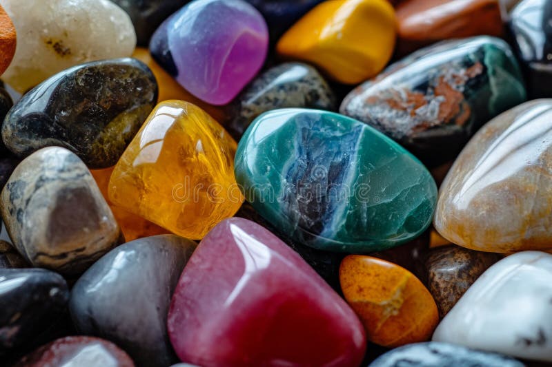 A Close-up View of a Vibrant Collection of Smooth Stones in an Array of ...