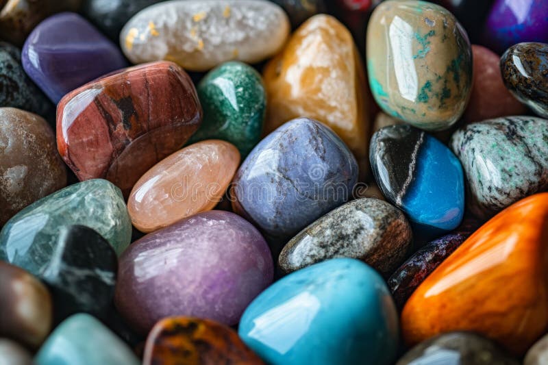 A Close-up View of a Vibrant Collection of Smooth Stones in an Array of ...