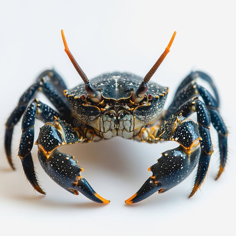 Close-Up View of a Vibrant Crab with Intricate Patterns and Features ...