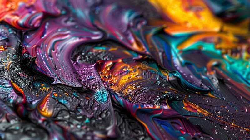 Close Up View of Vibrant Digital Artwork with Textured High Contrast ...