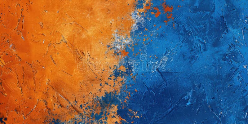 Close Up View of Vibrant Orange and Blue Artwork. Ideal for Artistic ...