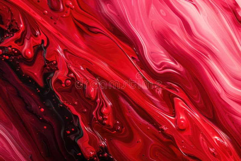 Close-up View of a Vibrant Red and Black Painting Stock Photo - Image ...