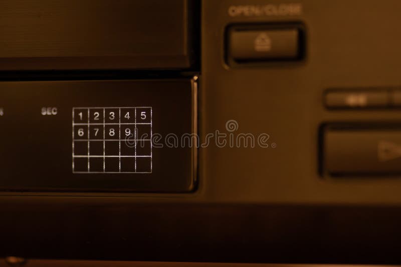 Close-Up View of Vintage Compact Disc Player Front Panel and Controls ...