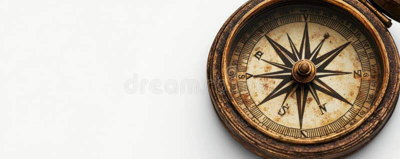 Close-up View of a Vintage Compass Pointing To the Right Direction on a ...