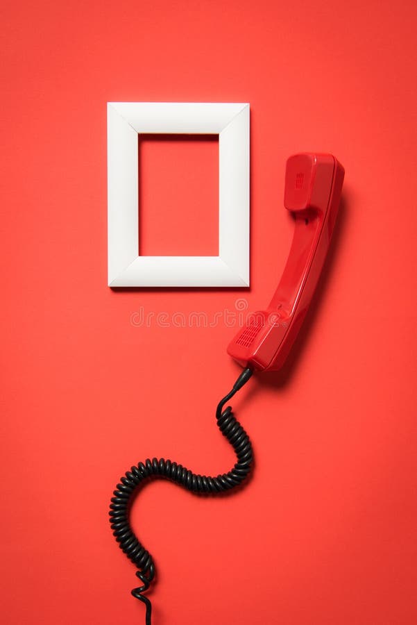 Close-up View of Vintage Telephone Handset and White Frame Stock Photo ...