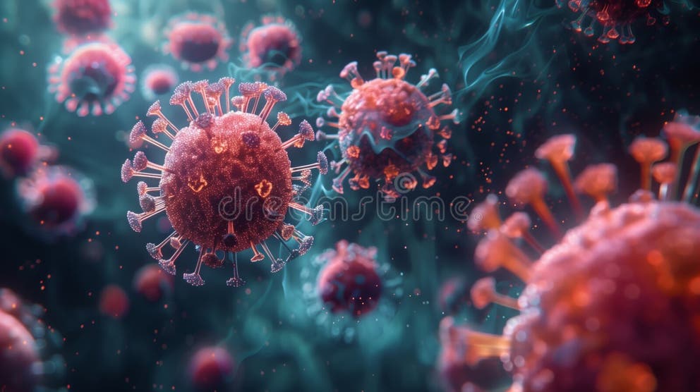 Close-Up View of a Virus Particle Under a Microscope Stock Photo ...