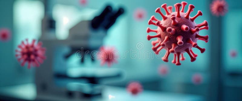 Close-up View of Virus Particles Under Microscopic Examination in Lab ...