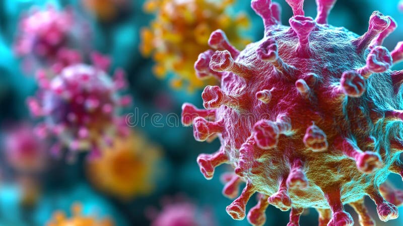 Close-up View of a Virus Under Attack by Artificial Intelligence ...