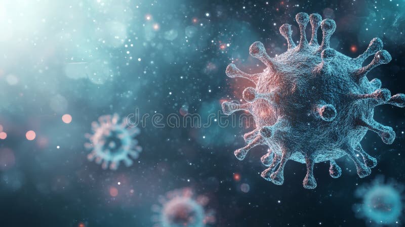 Close-up View of a Virus Under a Microscope, Showcasing Its Intricate ...