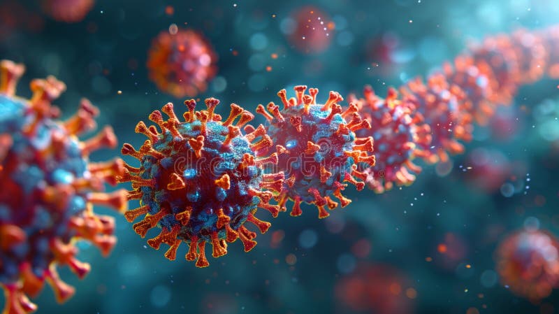 Close-Up View of Viruses Infecting a Host Cell Stock Image - Image of ...